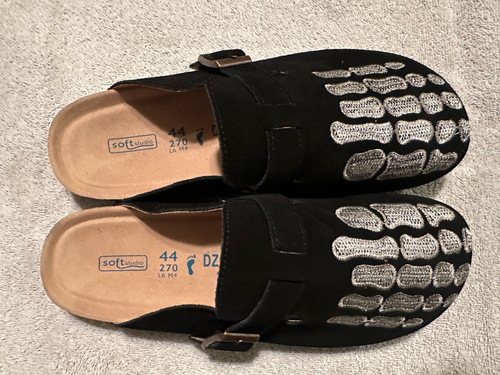 New Skeleton Clogs Size 44 Berkenstock style Embroirdered CLOGS Shoes ...
