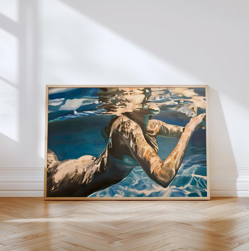 Underwater Figure Art – Serene Woman in Water Painting | eBay