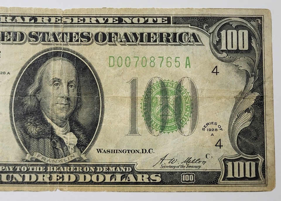 1928 U.S. Federal Reserve $100 Currency Note - Cleveland, OH - VG | eBay