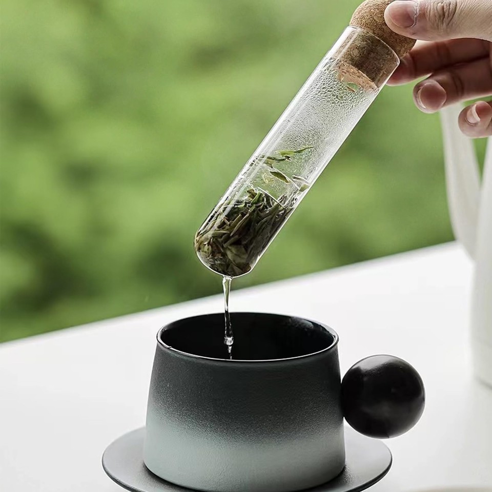 2PCS Colino da tè sciolto tè filtro tazza, vetro riutilizzabile Tea ...