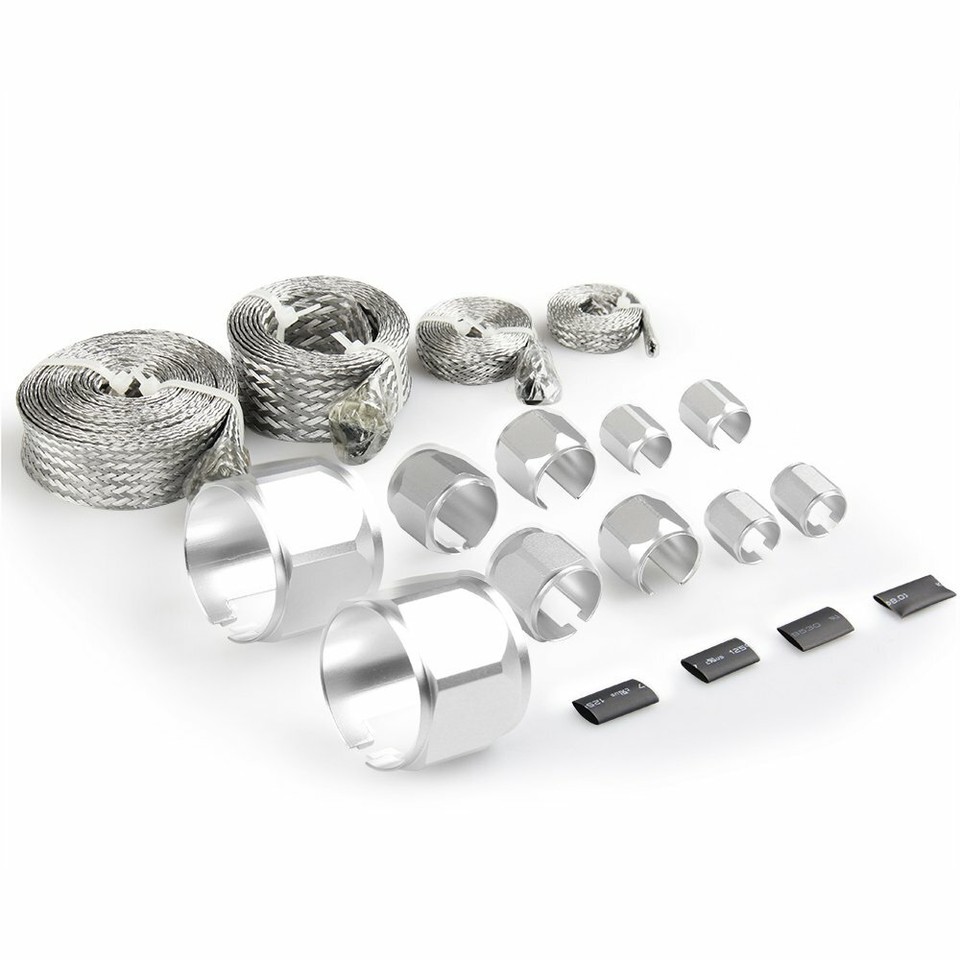 Stainless Steel Braided Hose Sleeving Kit Radiator Heater Fuel Hose ...