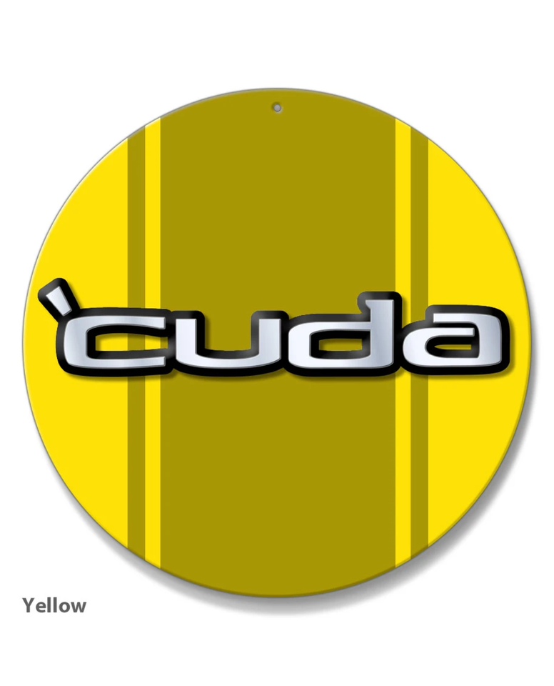 1970 - 1974 Plymouth 'Cuda Emblem Novelty Round Aluminum Sign - 14 ...
