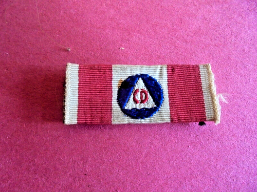 Vintage WWII CD Civil Defense Ribbon Bar -Red & White | eBay