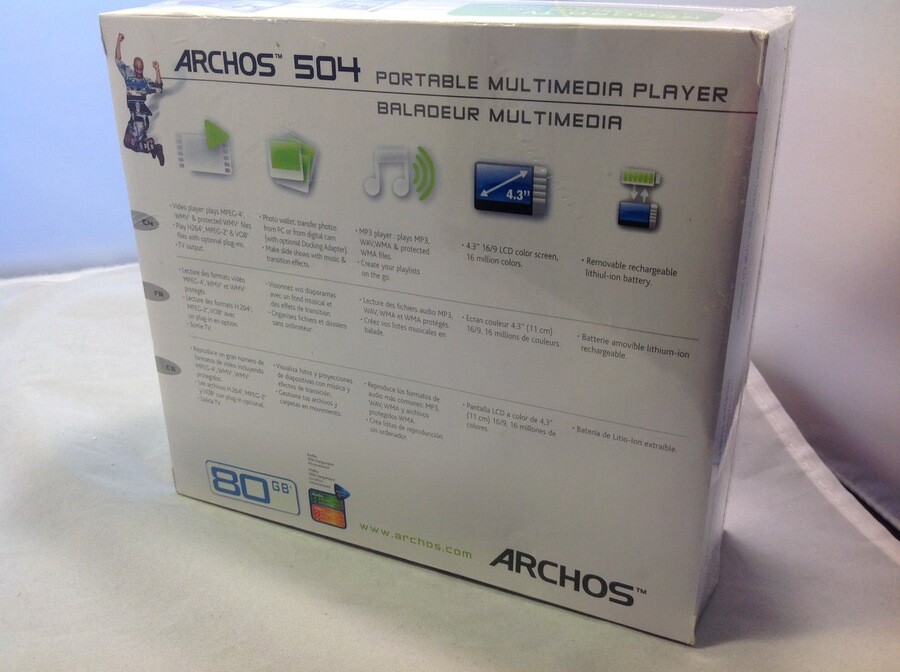 Archos 504 DVR 80GB 4.3" LCD Portable Multimedia Player & Recorder ...