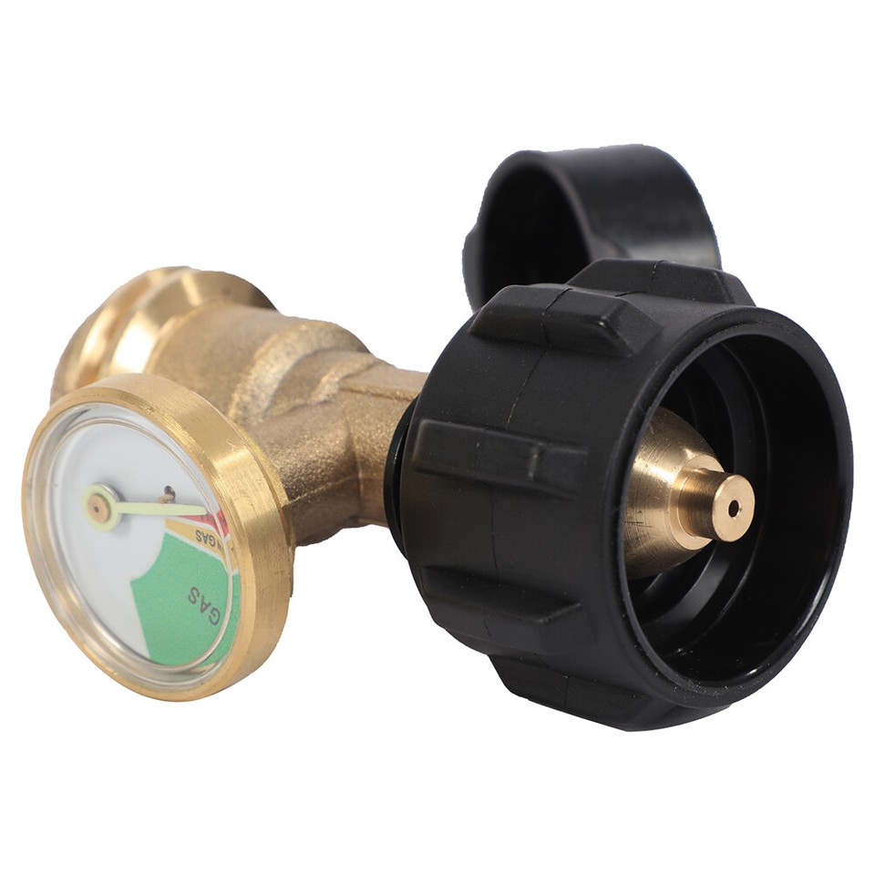 LP BBQ Propane Gauge with Brass Adapter-Easy Fit Gas Pressure Tank ...