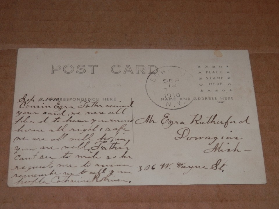 EDWARDS NY - 1910 RPPC REAL-PHOTO POSTCARD - MAIN STREET - ST. LAWRENCE ...