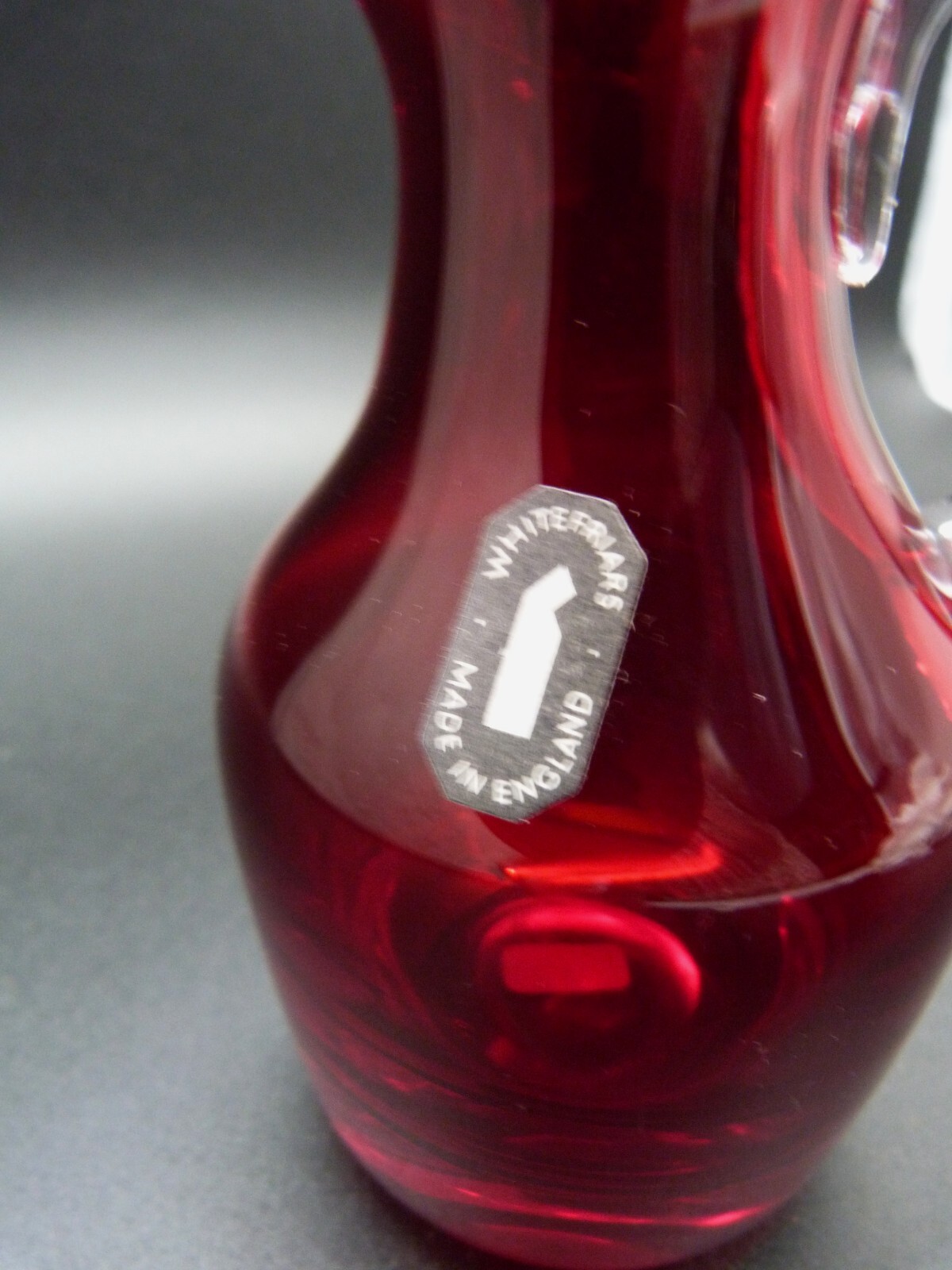 VINTAGE WHITEFRIARS ENGLAND RUBY RED ART GLASS BEAK JUG #9648 VGC #36 ...
