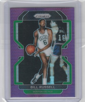 2021-22 Prizm Bill Russell Purple Hyper Boston Celtics #254 SSP Factory ...