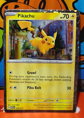 POKEMON PIKACHU HOLOGRAPHIC CARD #6/15 MCDONALD'S PACK FRESH, GROWL ...