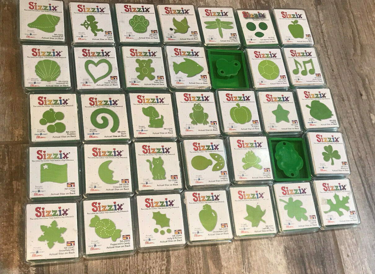 Sizzix Die Leaf Moon Frog Star Soccer Ball Christmas dog cat heart ...