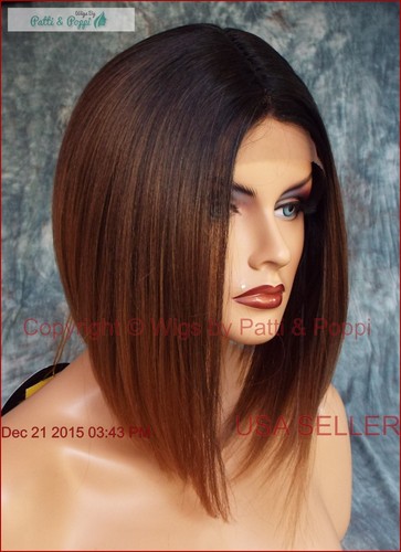 LACE FRONT LACE MIDDLE PART CUTE ANGLED BOB COLOR 2T4.27 GORGEOUS WIG ...