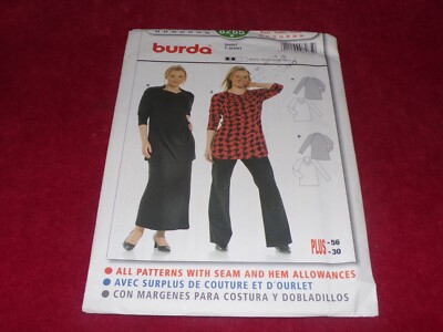 💐 BURDA #8265 - LADIES ( 2 STYLE ) FULL FIGURE DRAPED TUNIC PATTERN 18 ...