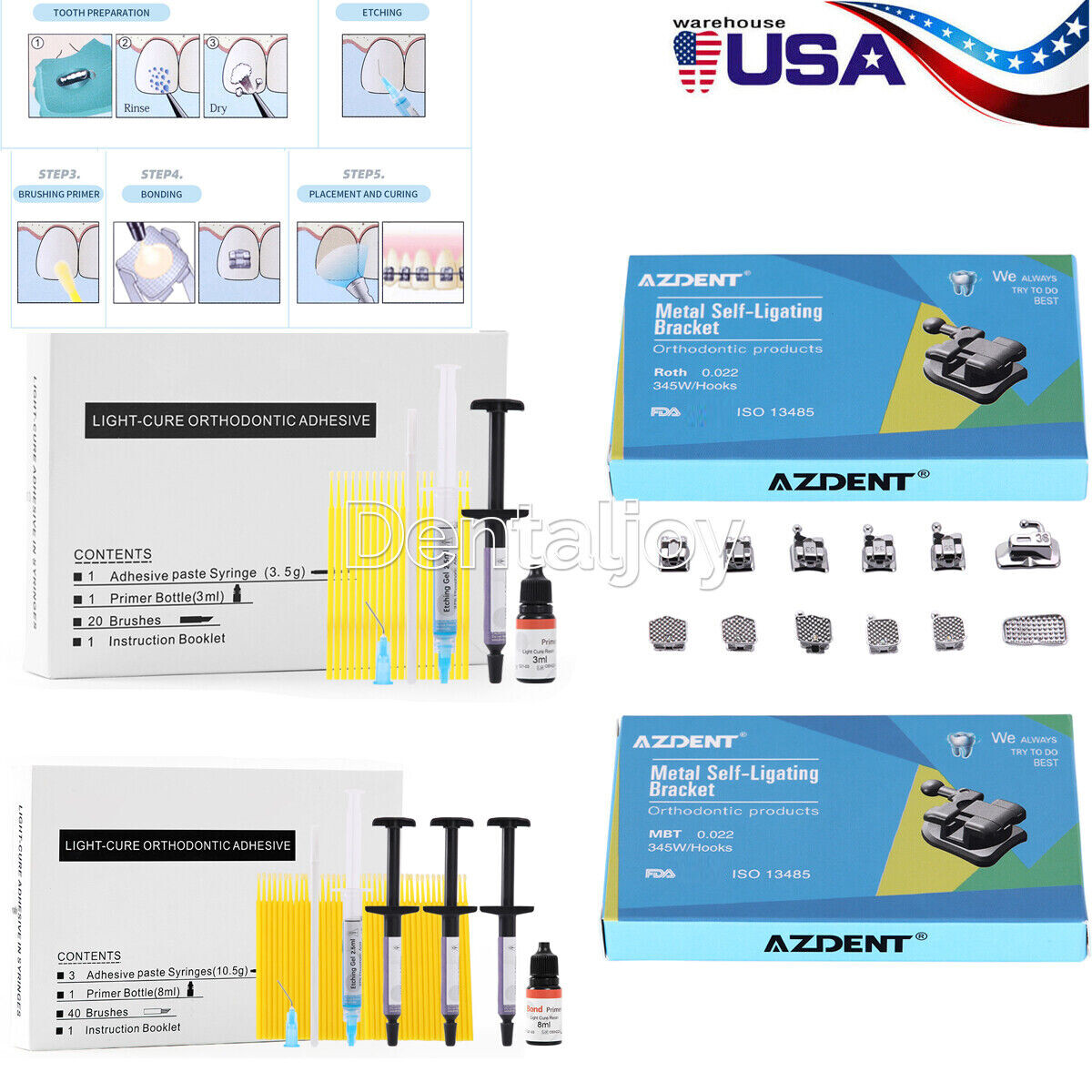 Dental Ortho Self-Ligating Bracket Braces/Bonding Light Cure Resin ...