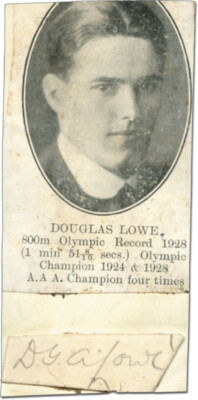 Autograph Douglas Lowe (GBR) Olympic Games 1924 1928 Gold Medal | eBay