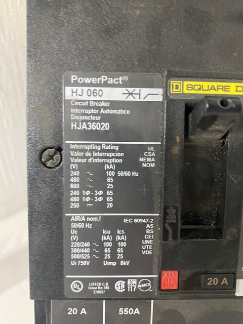 Square D HJA36020 Circuit Breaker for sale online | eBay