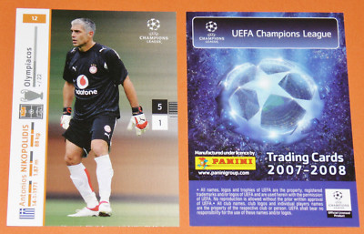 NIKOPOLIDIS OLYMPIAKOS HELLAS FOOTBALL CARDS PANINI CHAMPIONS LEAGUE ...