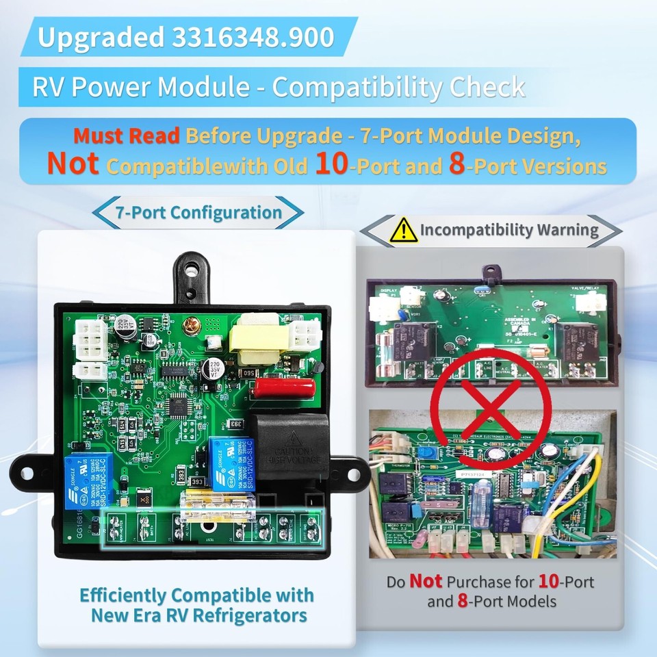 RV Fridge Circuit Board 3316348.900 Compatibility with Dometic DM2652 ...
