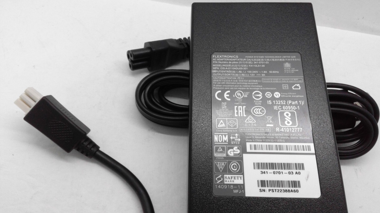 Cisco Flextronics FA110LS1-00 341-0701-03 CIS-A-0110ADU00-301 BER Power ...