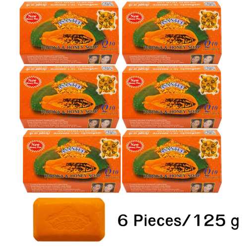 6x ASANTEE papaya mixed with honey Thai Soap helps make your face white ...