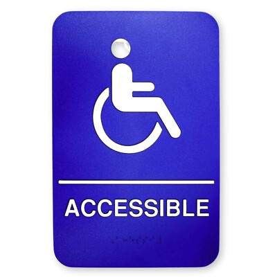 NEW Handicap Accessible Restroom Sign-Bathroom Sign 6" x 9" NEW - ADA ...