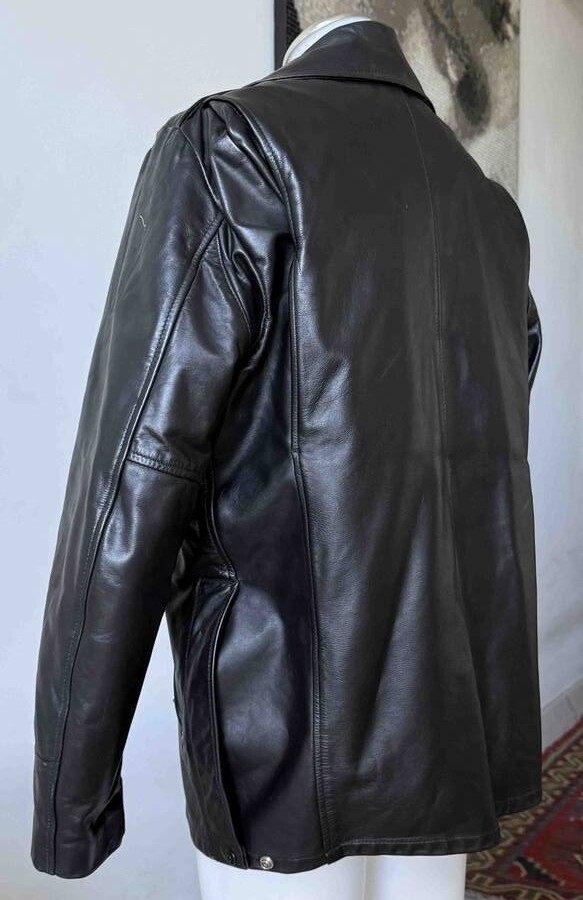 AMERICAN LEATHERWEAR VINTAGE NJ STATE POLICE LEATHER MOTORCYCLE BIKER ...