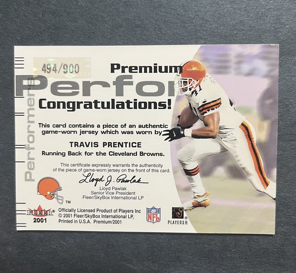 2001 Fleer Premium Premium Performers Jerseys /900 Travis Prentice | eBay