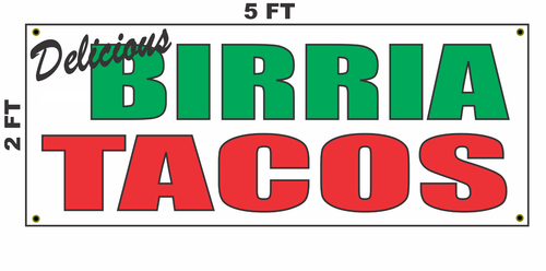 Delicious Birria Tacos Banner Sign NEW 2x5 | eBay