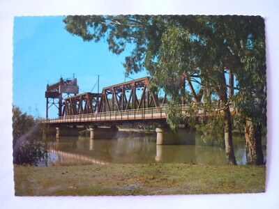 1980s POSTCARD RENMARK S.A. BRIDGE CROSSING MURRAY RIVER both RAILWAY ...