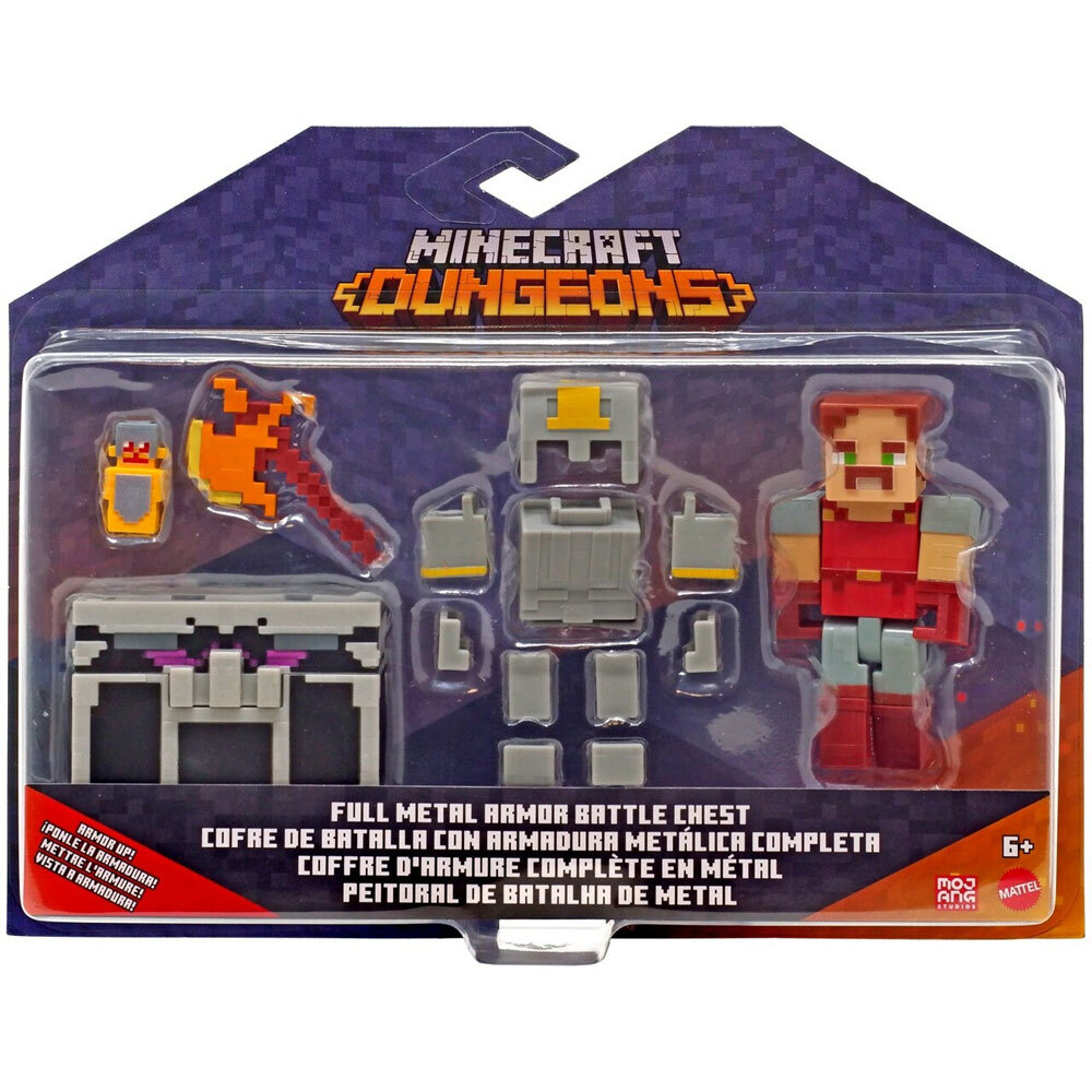 Minecraft Dungeons Action Figure Full Metal Armor Battle Chest Set by ...