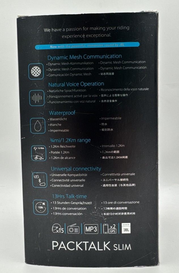 Cardo PackTalk Slim- Blue Tooth/Universal Communicator W/ JBL Audio ...