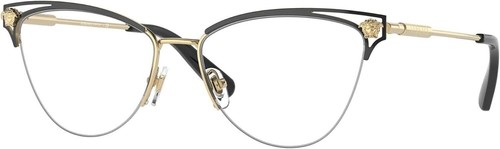 Versace VE 1280 1433 Gold/Black Metal Cat-Eye Eyeglasses 53mm | eBay