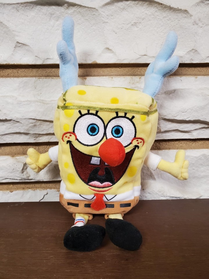 Spongebob Squarepants Christmas TY Beanie Babies Plush Lot Santa ...