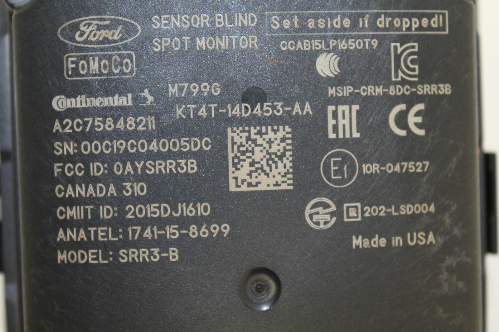 2017-2023 Ford Rear Blind Spot Radar Part# KT4T14D453AA OEM# JR3Z ...