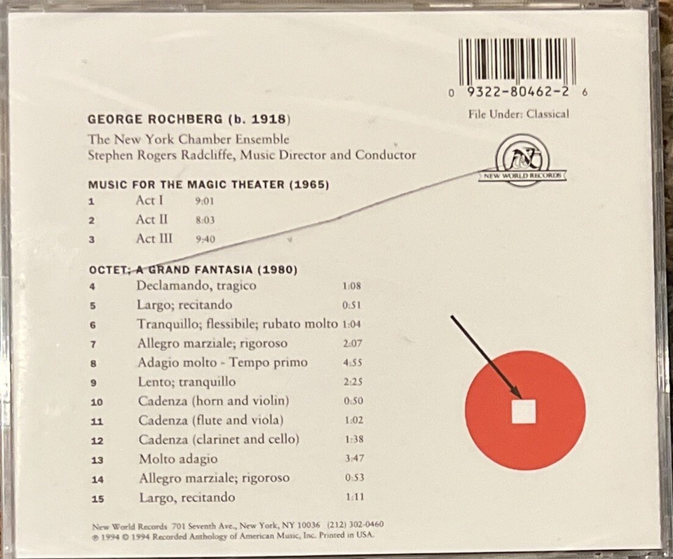 Rochberg Music Magic Theater Radcliffe Grand Fantasia New York Chamber ...