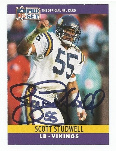 Scott Studwell 1990 Pro Set #195 signed card, autographed via mail in ...