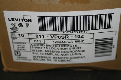 LEVITON VP0SR-10Z COORDINATING SWITCH REMOTE WHITE LOT 10 PC NEW 3 WAY ...