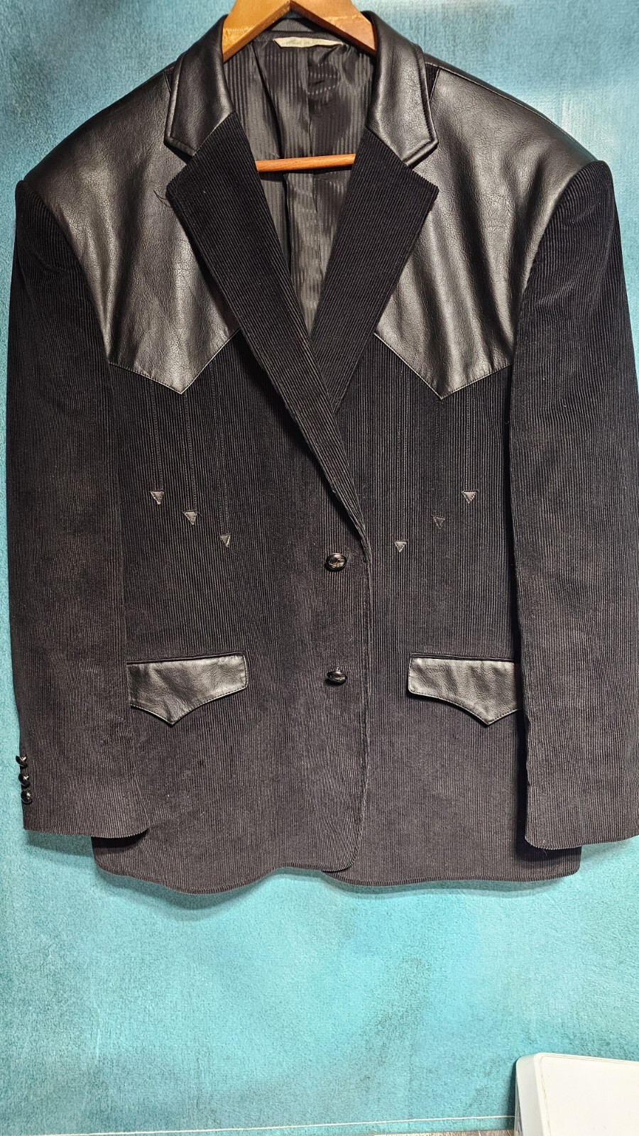 Vintage Mesquite Western Corduroy And Leather Blazer Men's Size 46S | eBay