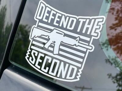 DEFEND THE SECOND -WHITE- Vinyl Decal Indoor & Outdoor Sticker. Choose ...