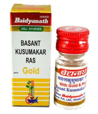 Baidyanath Ayurvedic Basant Kusmakar Ras with Gold 50 Tablets Free ...