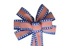 Patriotic Bow, Red Natural Blue Bow, Americana Wreath Bow, Wired ...