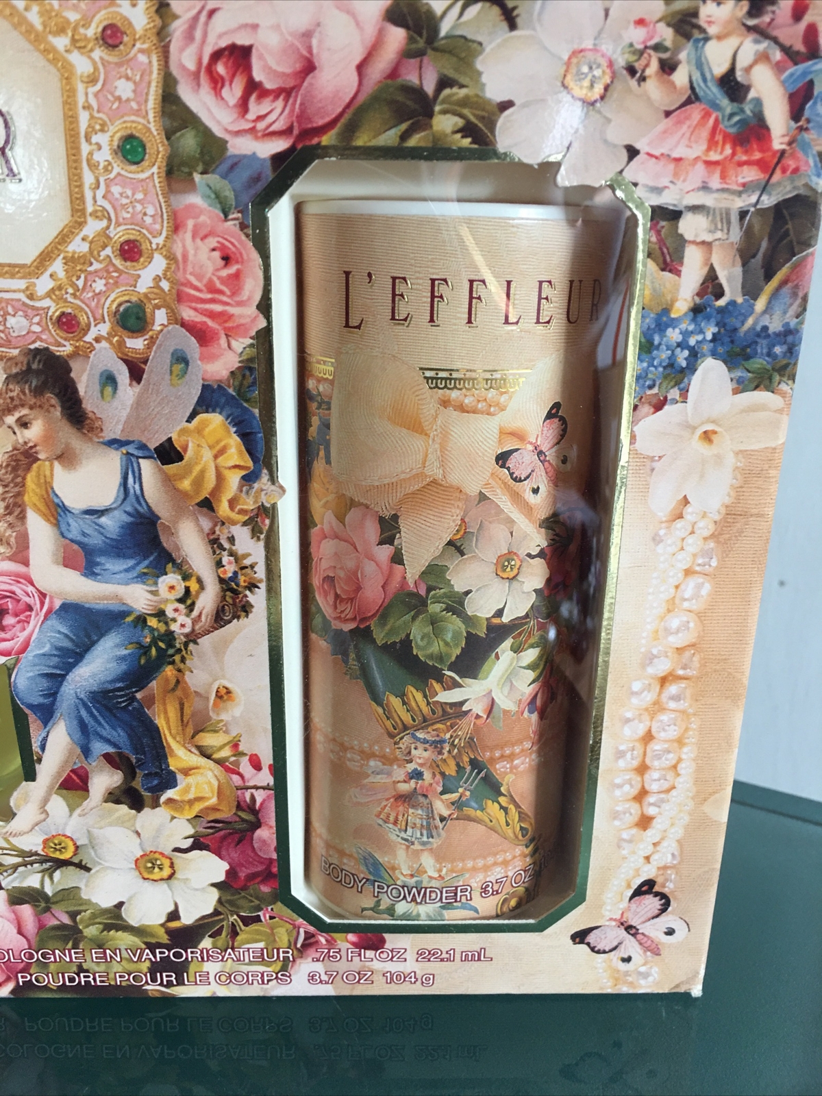 VINTAGE L'EFFLEUR BY COTY~BODY POWDER 1 OZ ~COLOGNE .75 OZ ~BATH POWDER ...