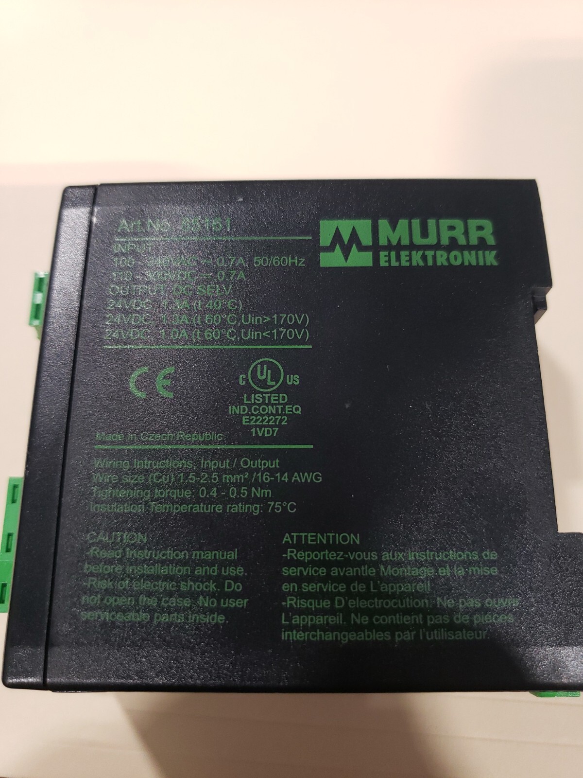 Murr Elektronik 85161 Power Supply 24vdc 1.3amp for sale online | eBay