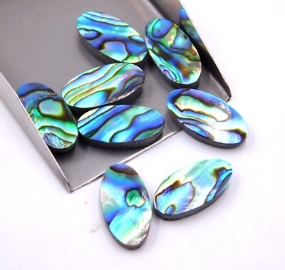 10x20 MM Natural Abalone Shell Oval Cab Lot Loose Gemstone For Jewelry ...
