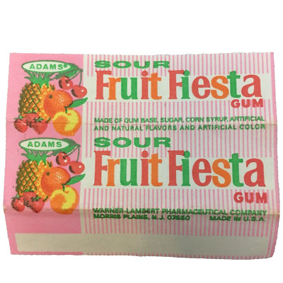 Vintage chewing Gum Candy Wrapper ADAM’s Sour Fruit Fiesta | eBay
