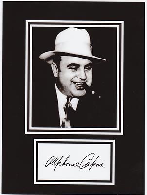 AL CAPONE 8 by 10 REPRINT PHOTO & REPRINT AUTOGRAPH ON GLOSSY PHOTO ...
