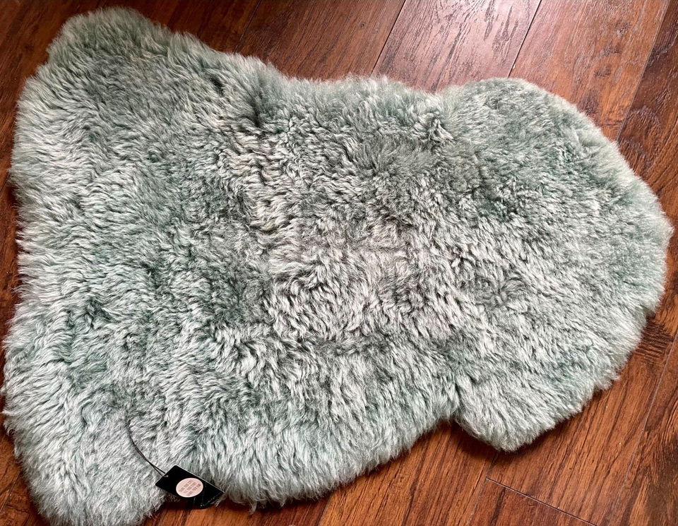 Sprinkle & Bloom Icelandic Sheep Fur Pelt Rug Mint Green NWT (2) | eBay