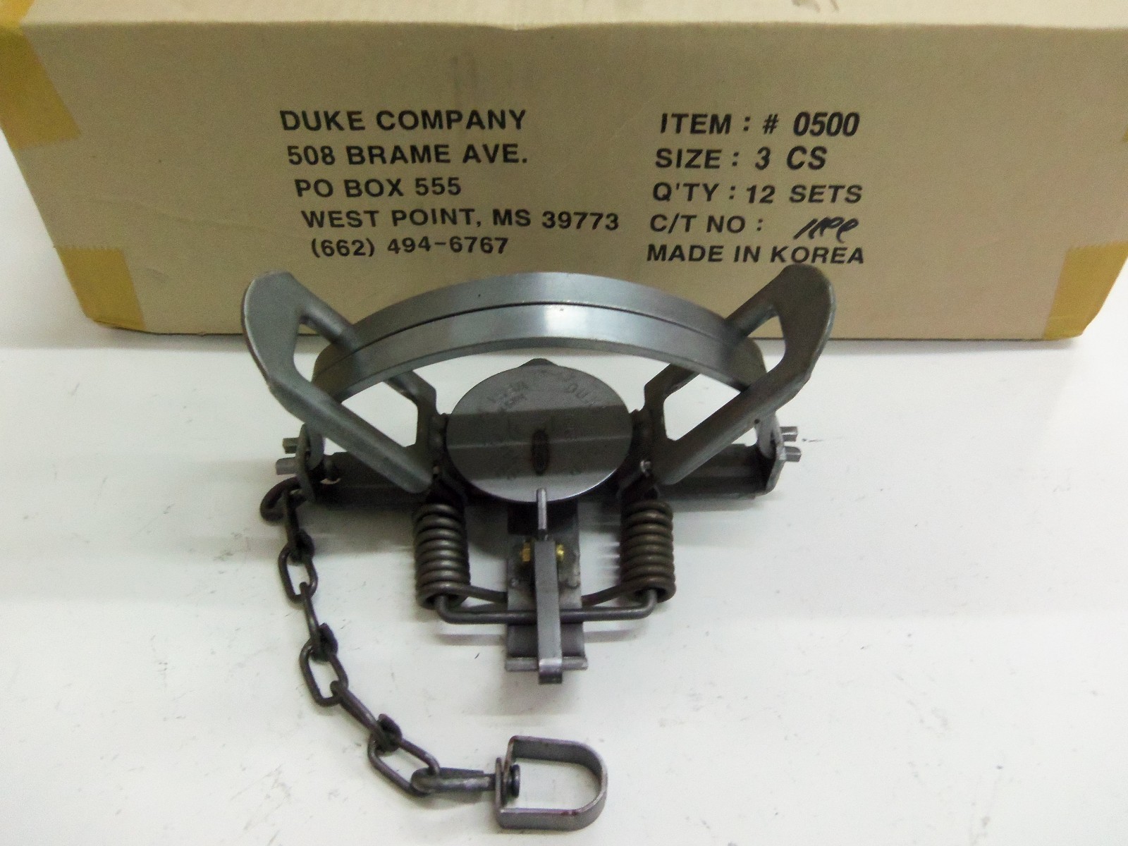 12 Duke # 3 Coil Spring Traps (1 Dozen) Beaver Bobcat Coyote Lynx ...