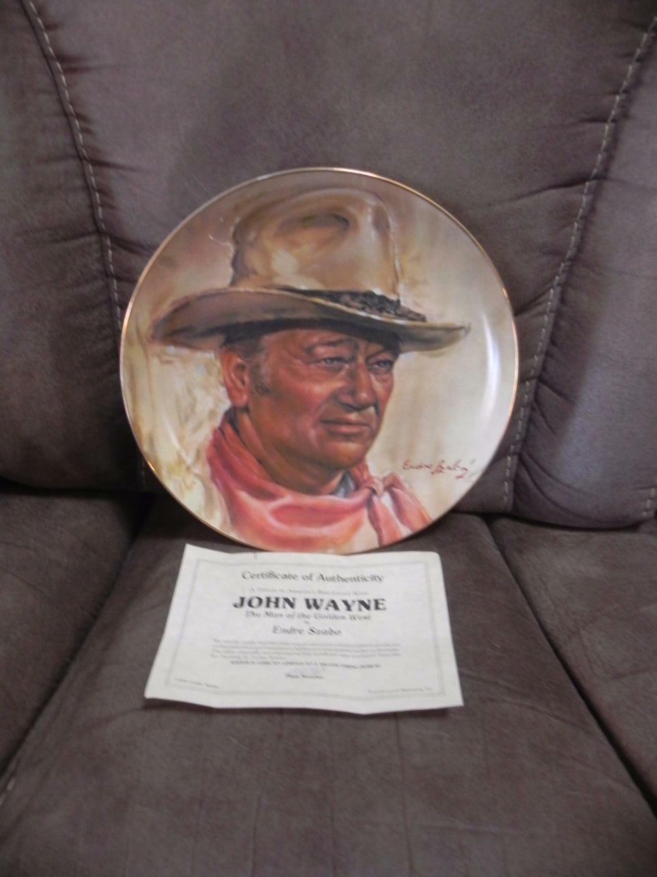 John Wayne - The Man of the Golden West Collector Plate by Endre Szabo ...