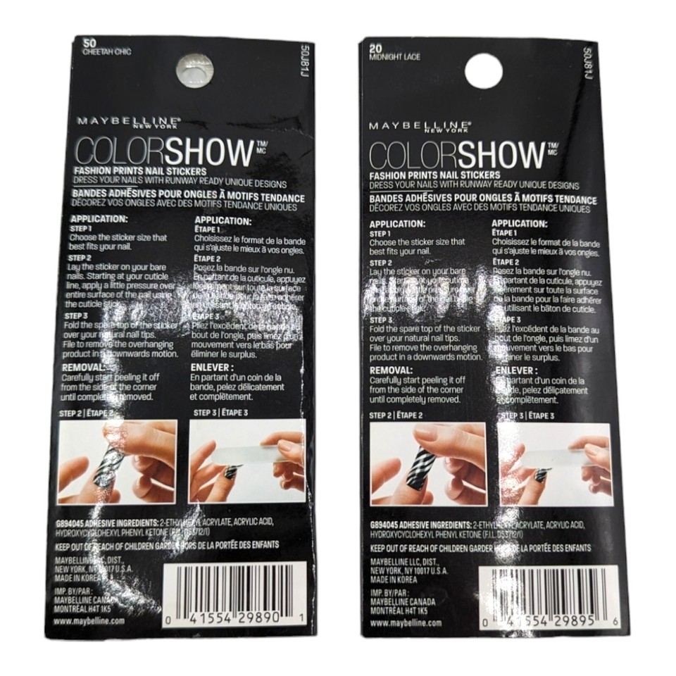Maybelline Color Show Fashion Print Nail Stickers 2 Cheetah Chic ...
