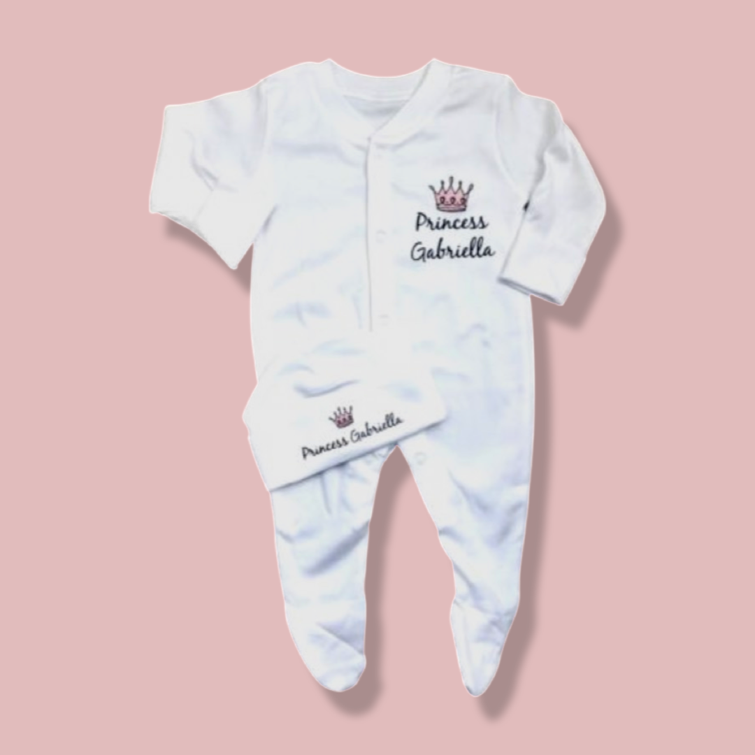 PERSONALISED girls baby clothing PRINCESS CROWN vest babygrow bib baby ...